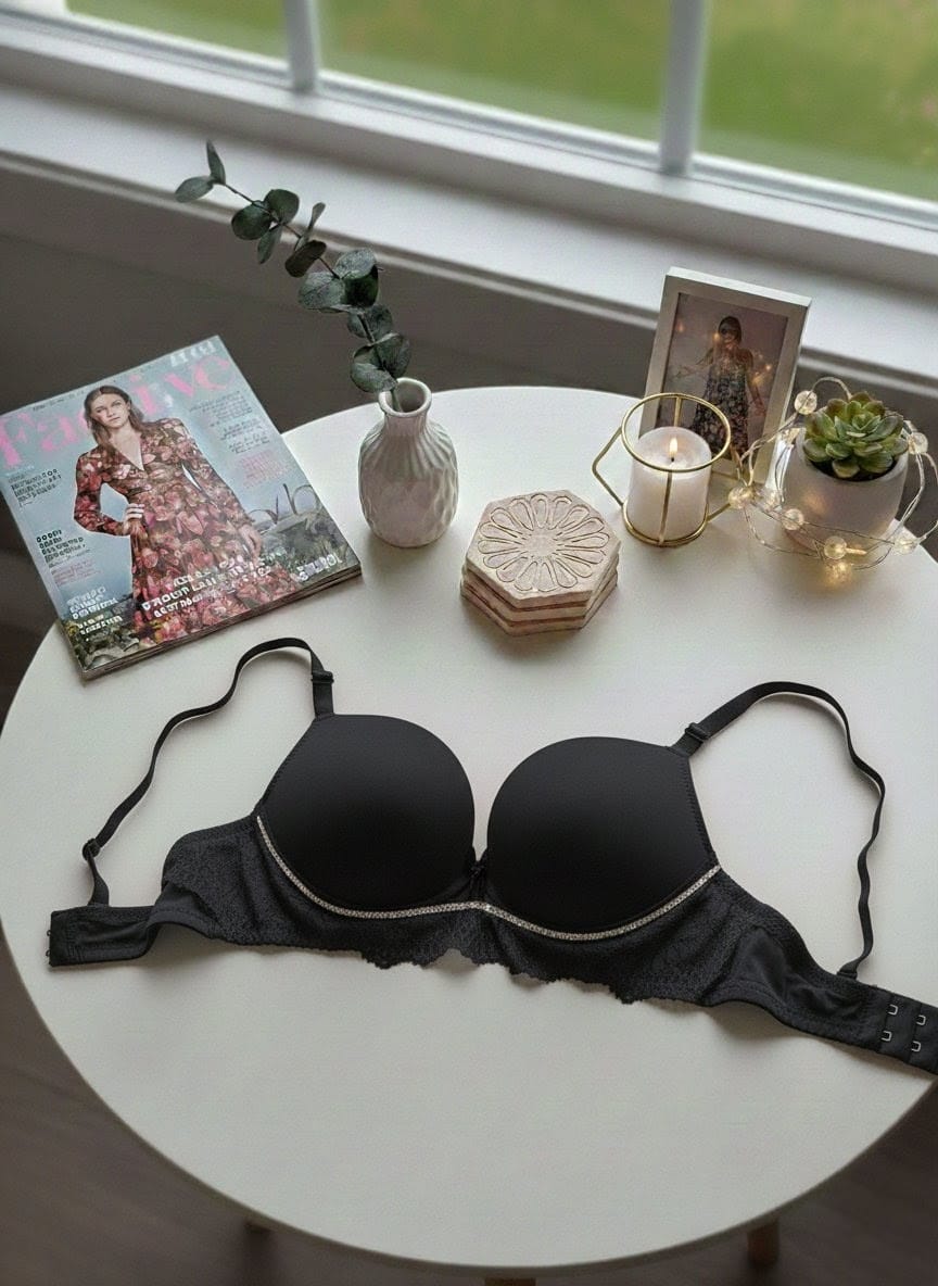Buy Pearl Detail Push Up Bra Set Online in Pakistan | SAFAA