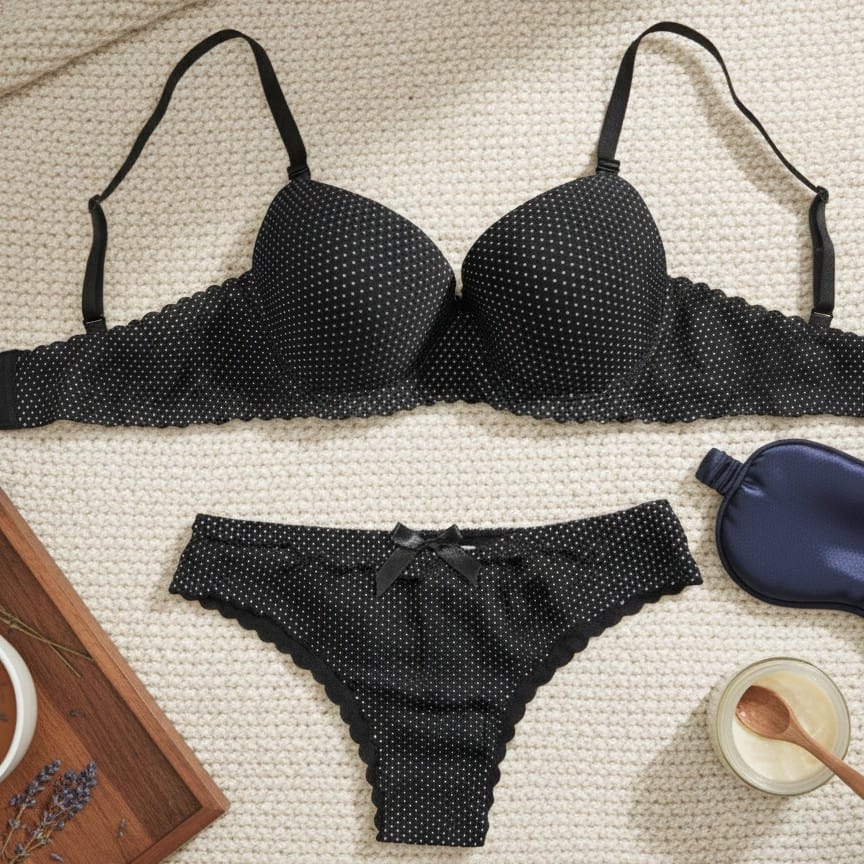 Seamless Dotted Bra Set – Soft Support & Pretty Comfort – SAFAA